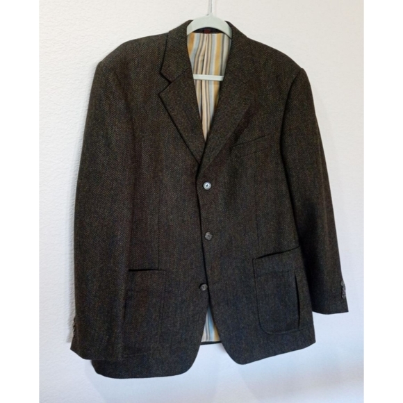 Vintage | Suits & Blazers | Vintage Brown Herringbone 0 Wool Sports ...